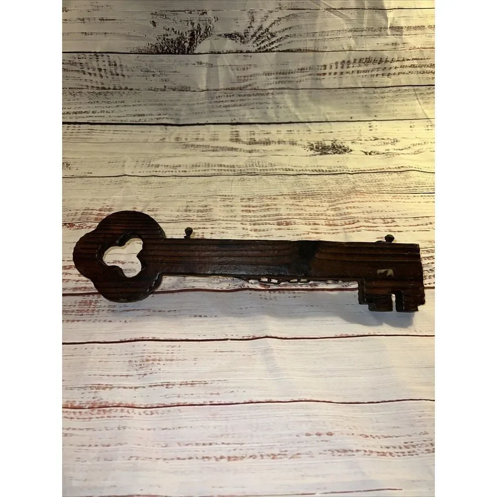 Wall Decor | Rare Vintage Hand Made Brown Wood Key Rack Wooden ...